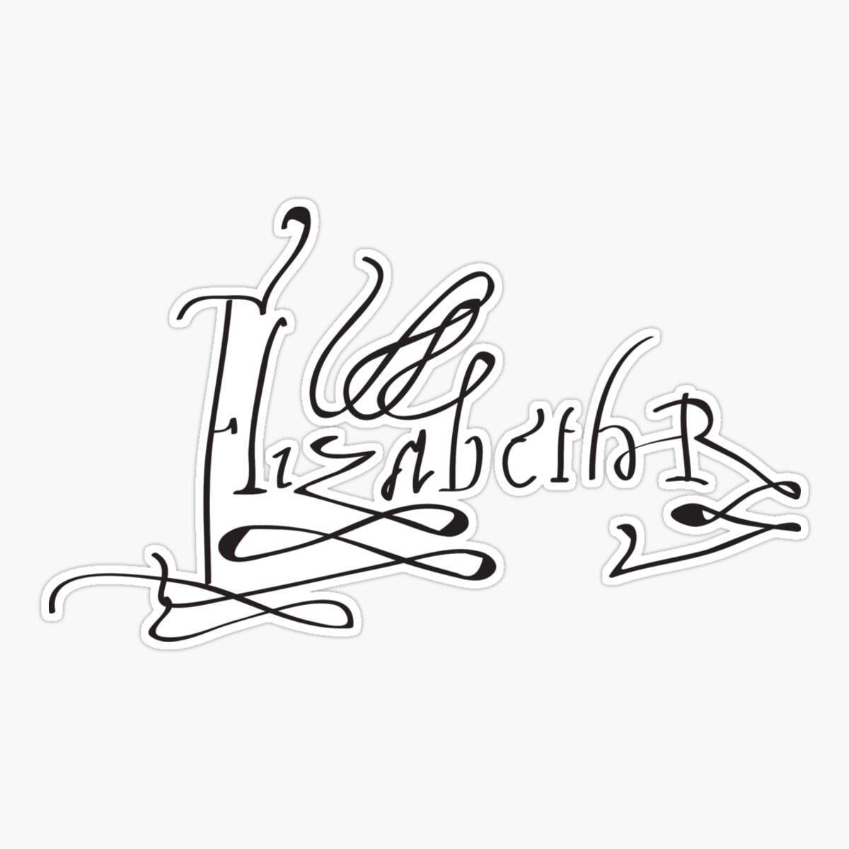 Onim Queen Elizabeth I Signature Sticker, Phone Decal Water Bottle ...