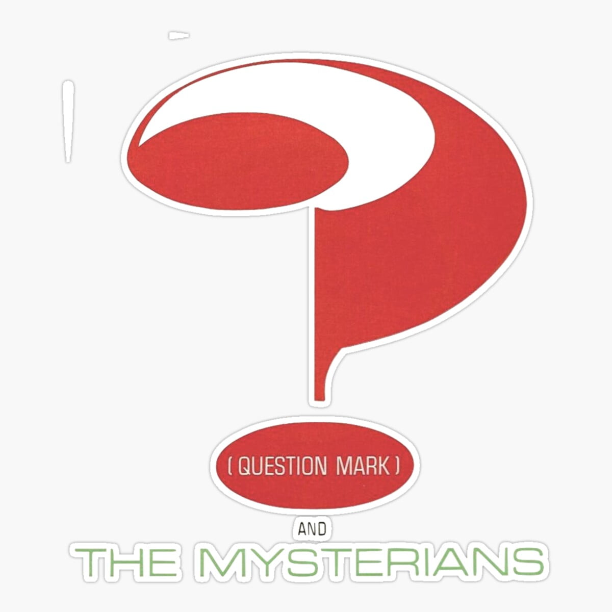 Onim Question Mark & The Mysterians Sticker, Phone Decal Water Bottle ...