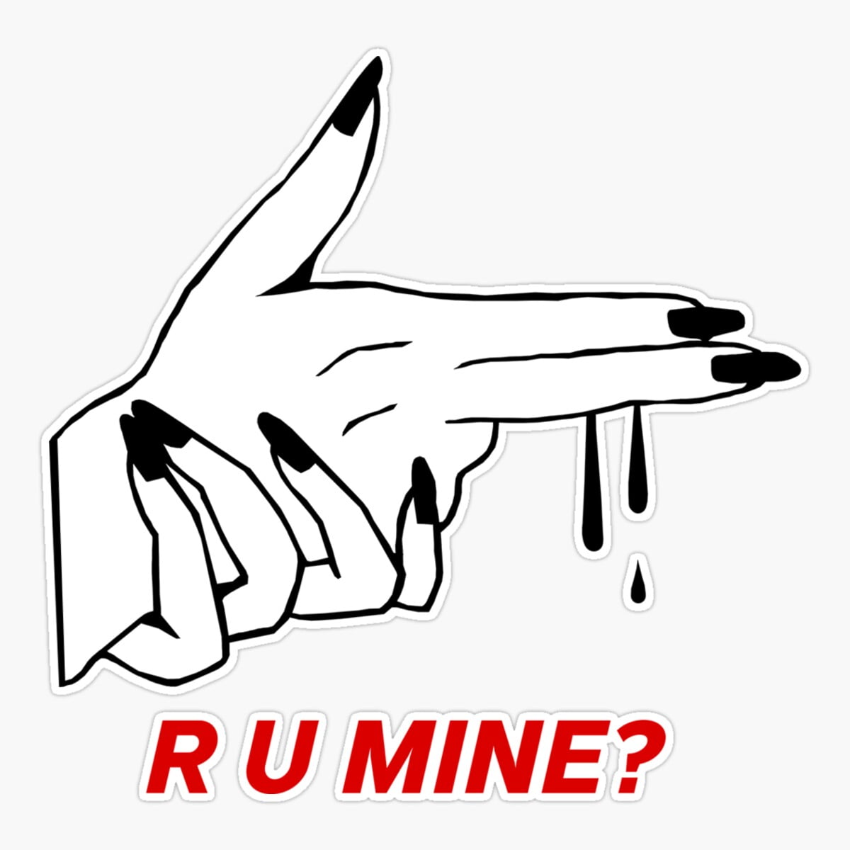 Onim R U Mine? Sticker, Phone Decal Water Bottle Stickers Car Decals ...