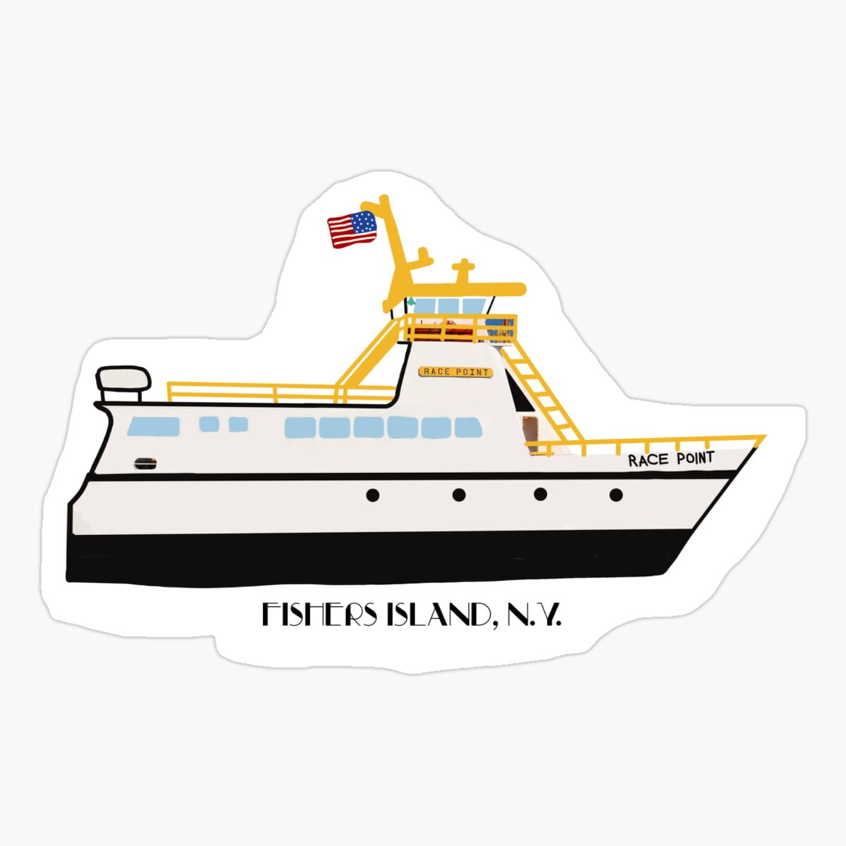 Onim Race Point Ferry, Fishers Island, Ny Sticker, Phone Decal Water ...