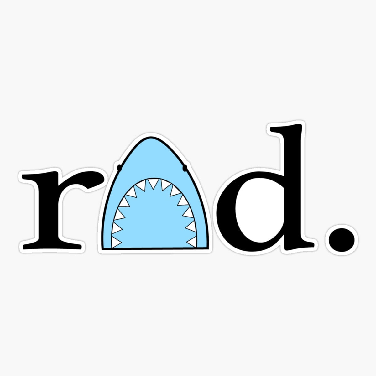 Onim Rad Shark Sticker, Phone Decal Water Bottle Stickers Car Decals ...