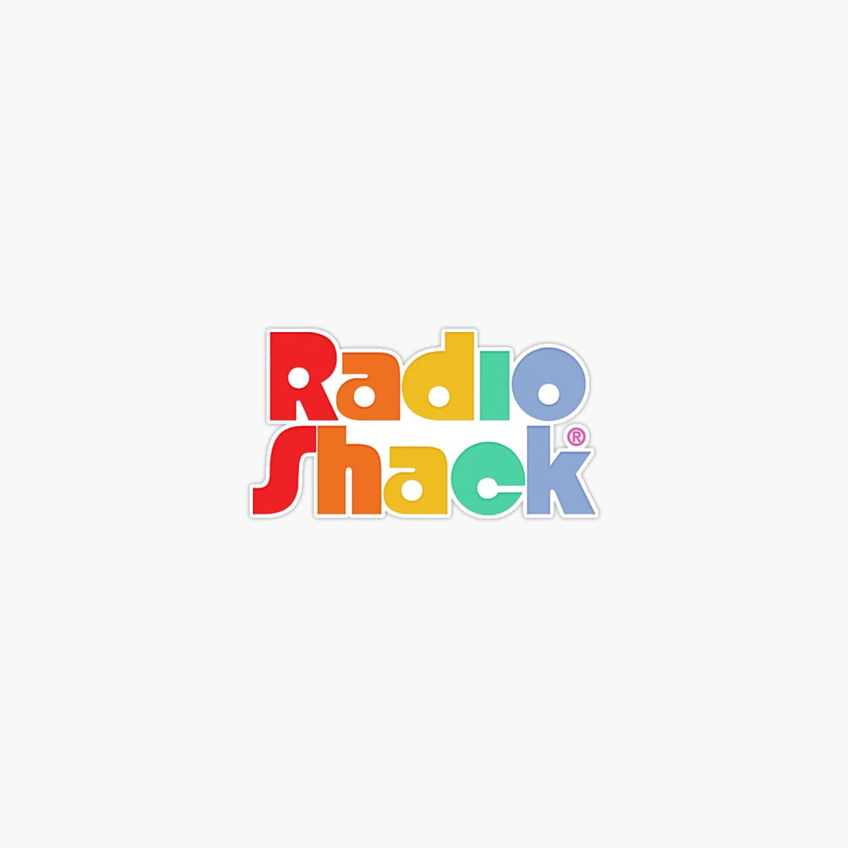 Onim Radio Shack // 70s Faded Rainbow Aesthetic Logo Design Sticker ...