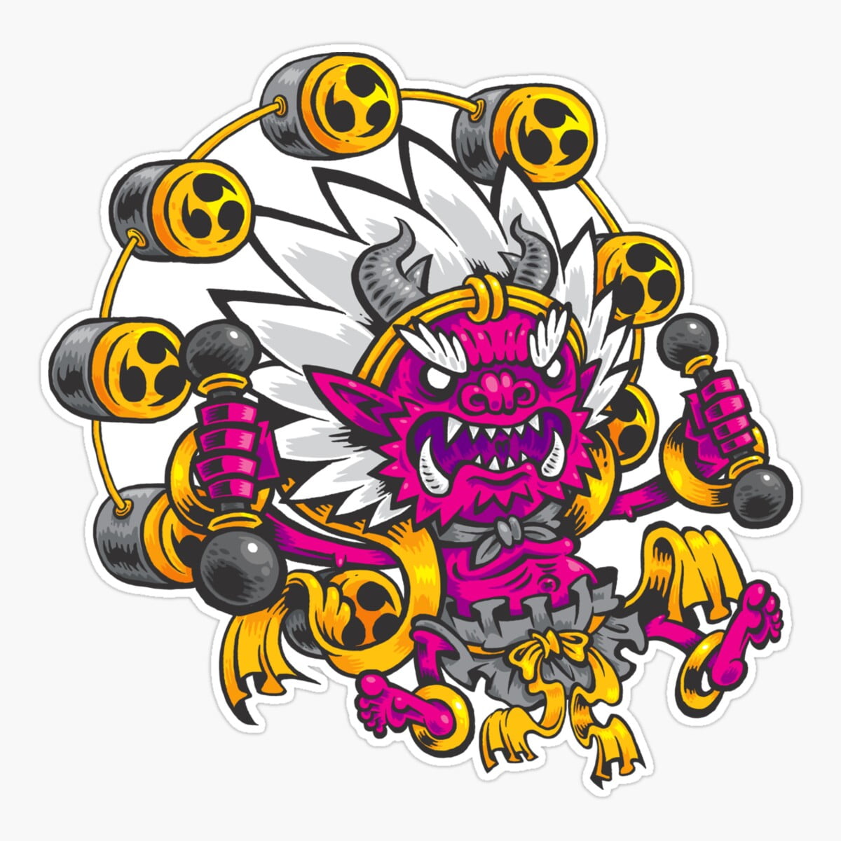 Onim Raijin Character Design Sticker, Phone Decal Water Bottle Stickers ...