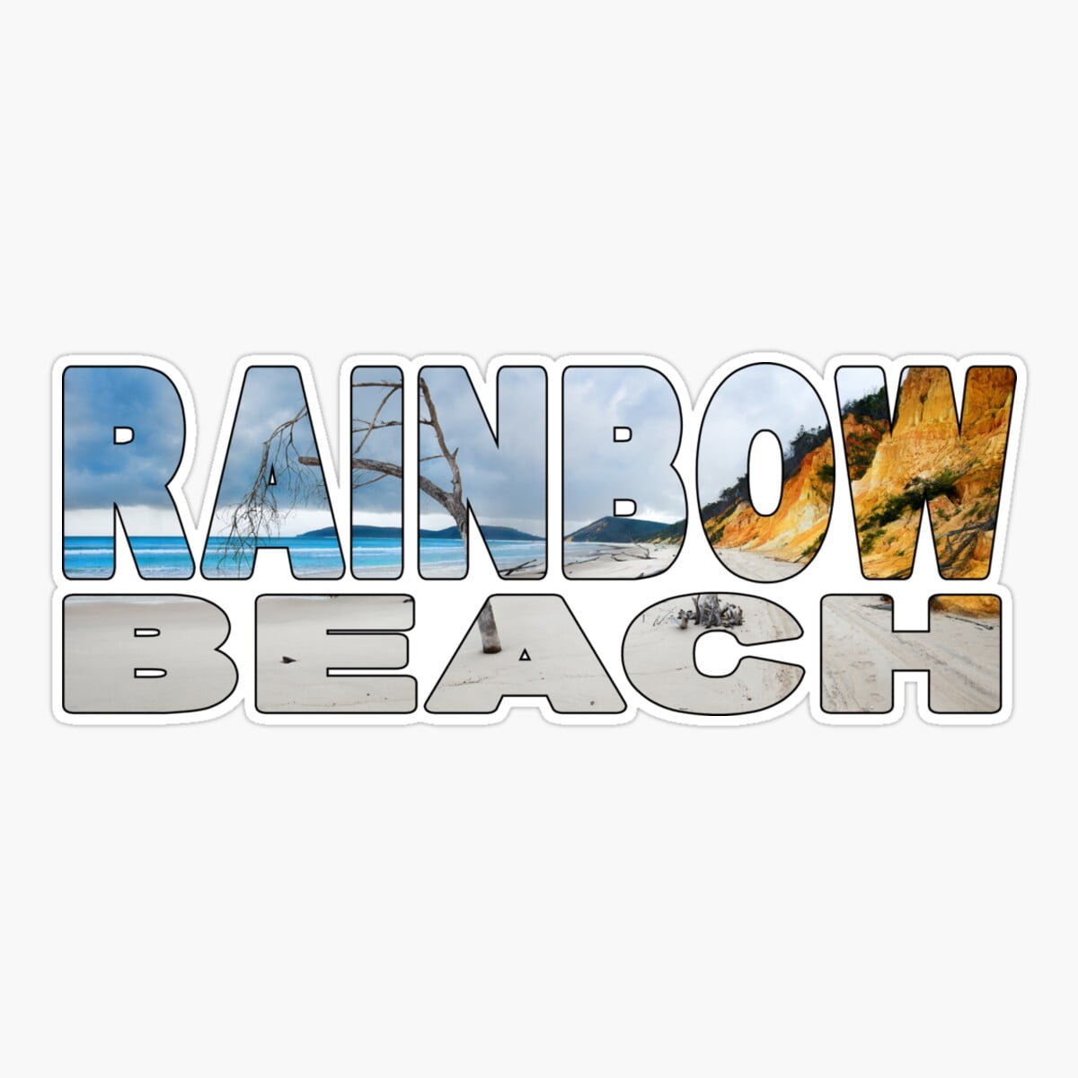 Onim Rainbow Beach - Double Island Qld Australia Sticker, Phone Decal ...