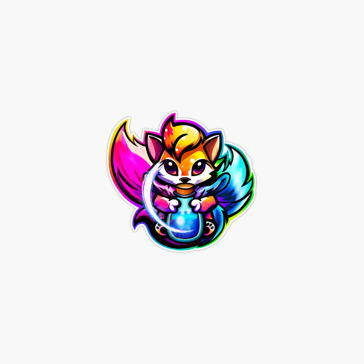 Onim Rainbow Fox Alchemist Sticker - Walmart.com