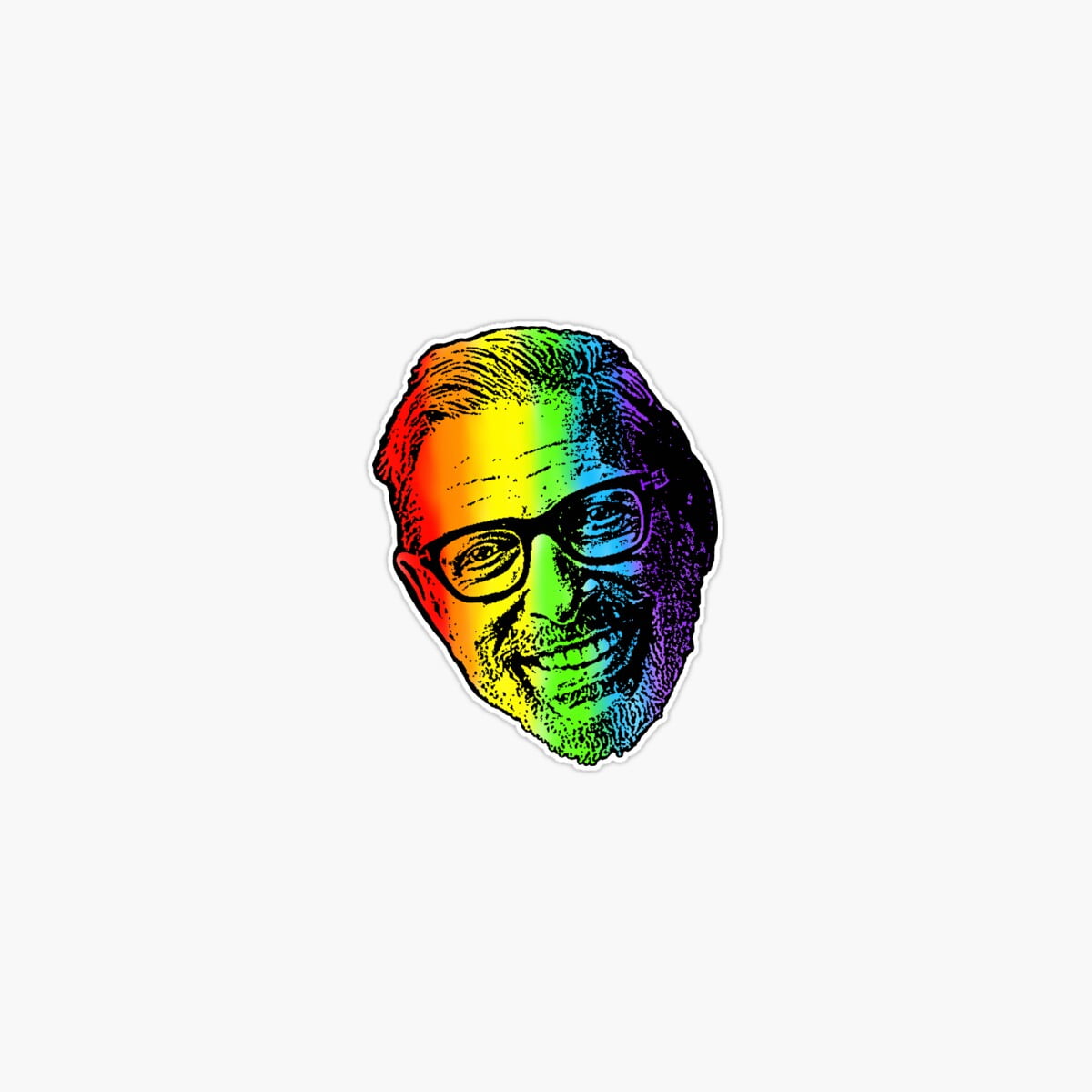 Onim Rainbow Jeff Goldblum Sticker - Walmart.com