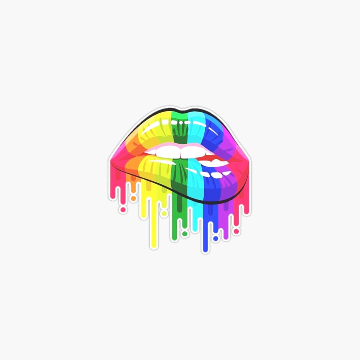 Onim Rainbow Lips Sticker, Phone Decal Water Bottle Stickers Car Decals ...
