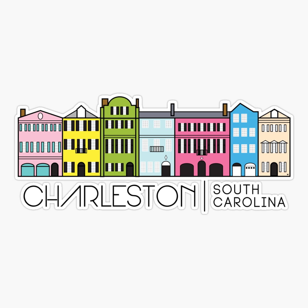 Onim Rainbow Row Sticker, Phone Decal Water Bottle Stickers Car Decals ...