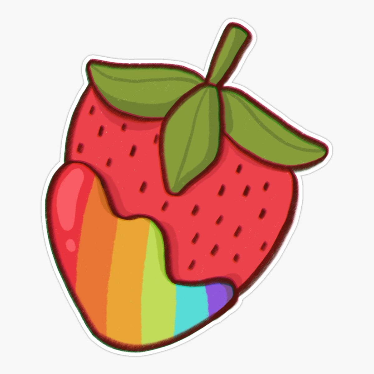 Onim Rainbow Strawberry Sticker, Phone Decal Water Bottle Stickers Car ...