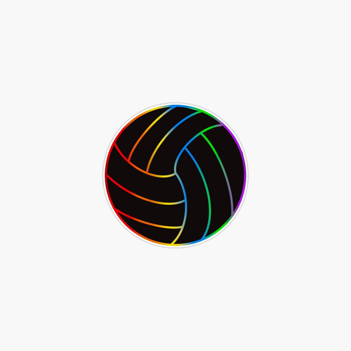 Onim Rainbow Volleyball Sticker, Phone Decal Water Bottle Stickers Car ...
