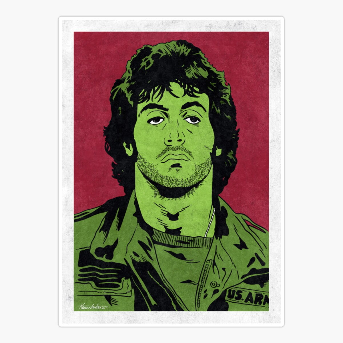 Onim Rambo - First Blood (Pop Art) Sticker, Phone Decal Water Bottle ...
