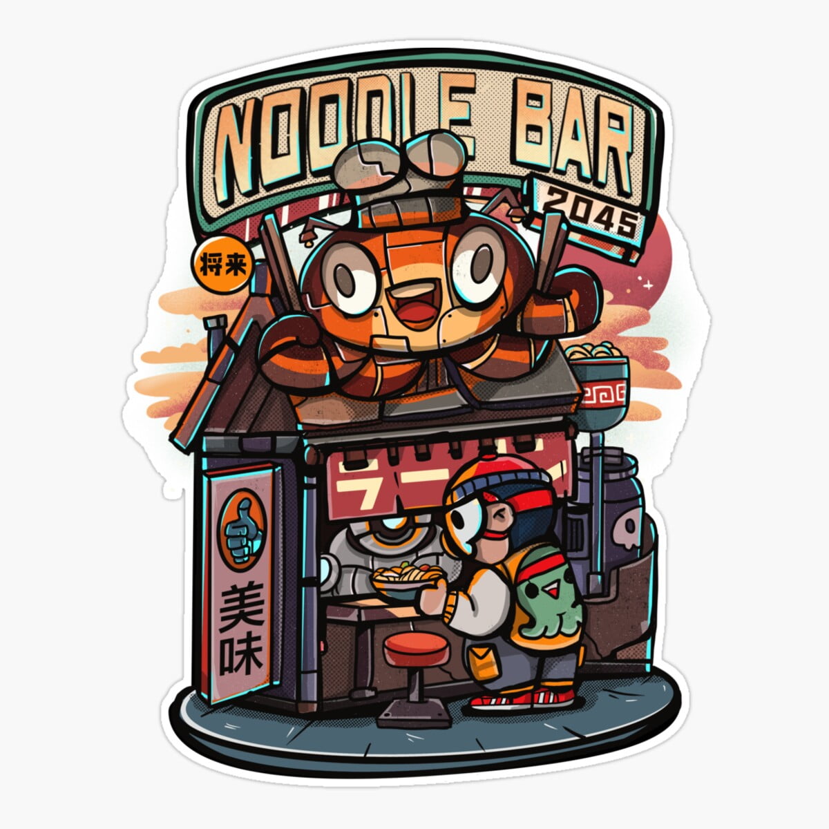 Onim Ramen Noodle Bar Sticker, Phone Decal Water Bottle Stickers Car ...