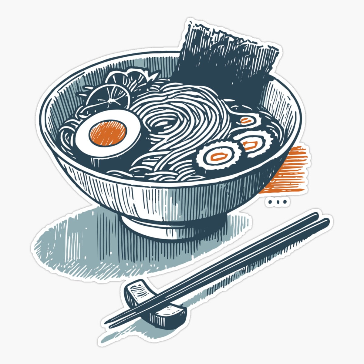Onim Ramen Noodles Retro Ukiyo-E Streetwear Anime Japan Sticker, Phone ...