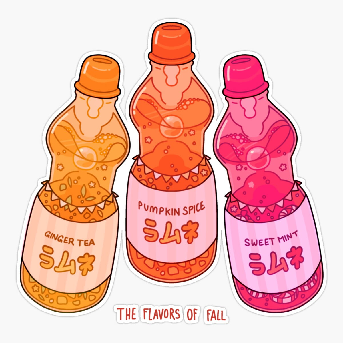 Onim Ramune Flavors Sticker, Phone Decal Water Bottle Stickers Car ...