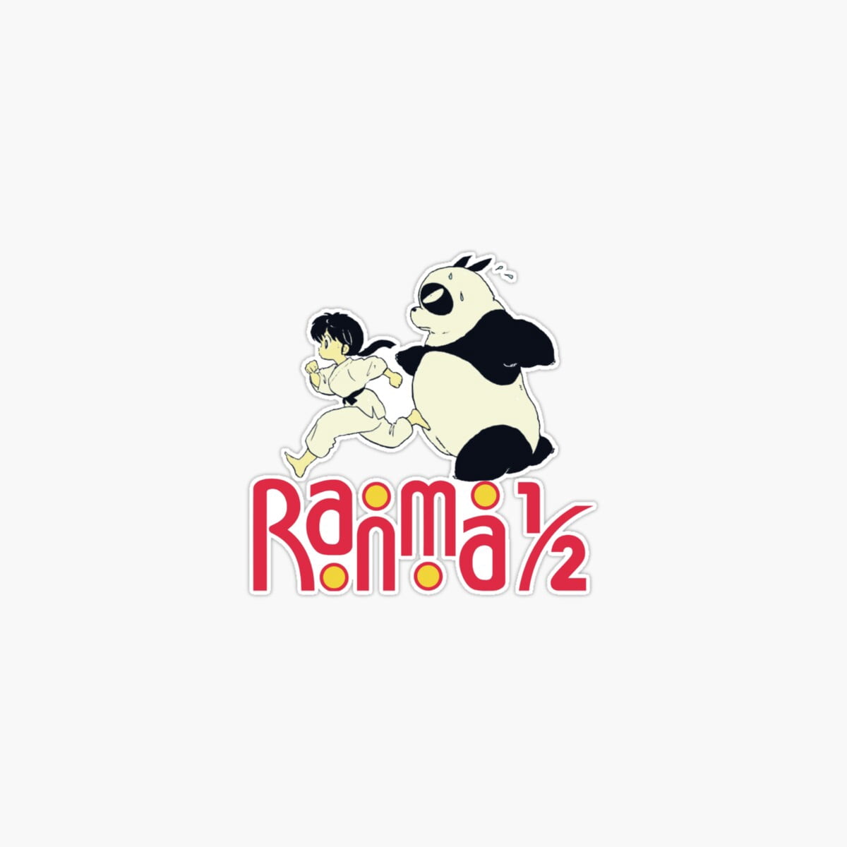 Onim Ranma Panda Run - Original Drawn By Sillyfun.Redbubble.Com Sticker ...