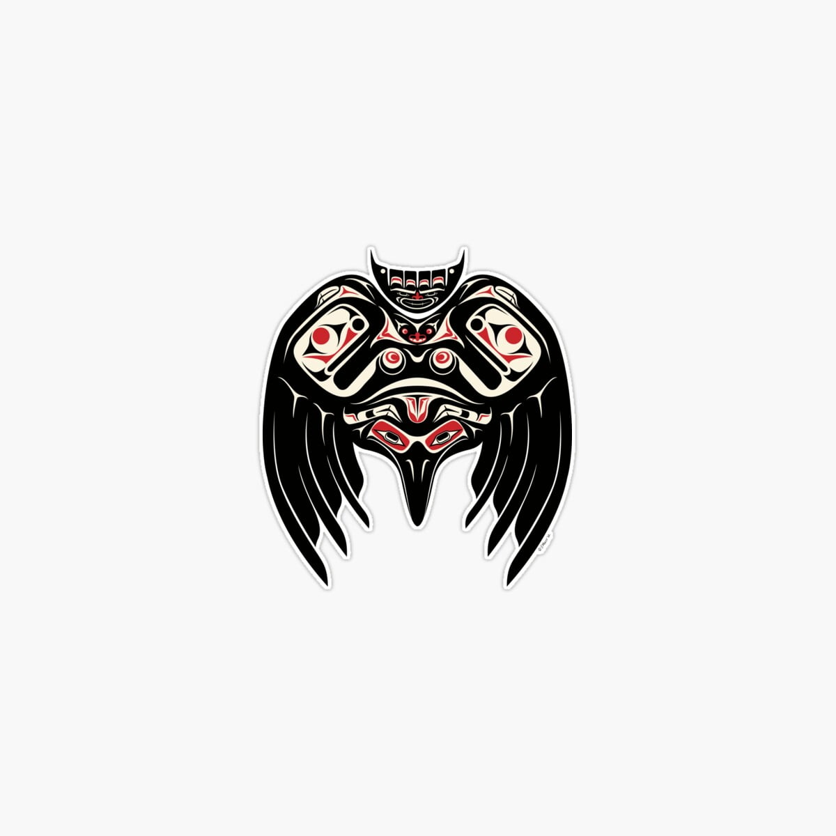 Onim Raven Crow In A Pacific North West Style, Native American Style ...