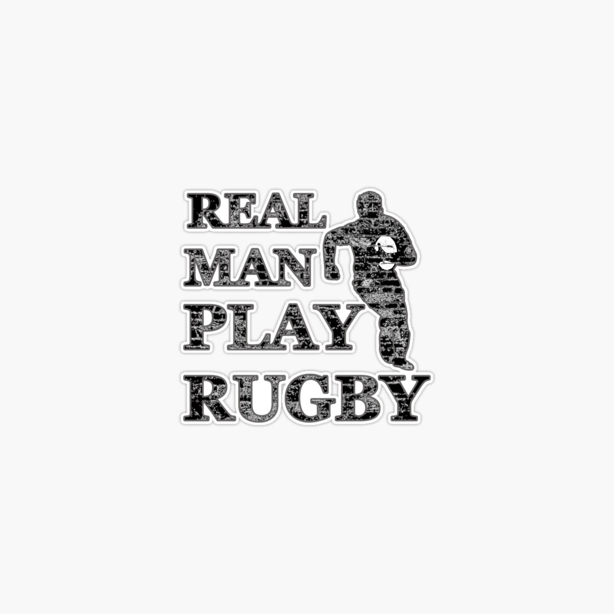 Onim Real Man Play Rugby Sticker, Phone Decal Water Bottle Stickers Car ...