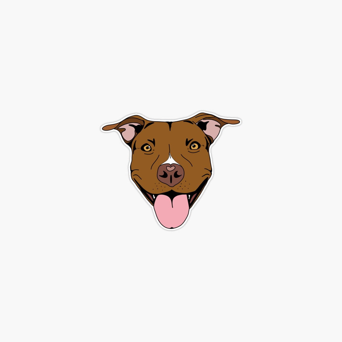 Onim Red And White Pitbull (Amber Eyes) Sticker, Phone Decal Water ...