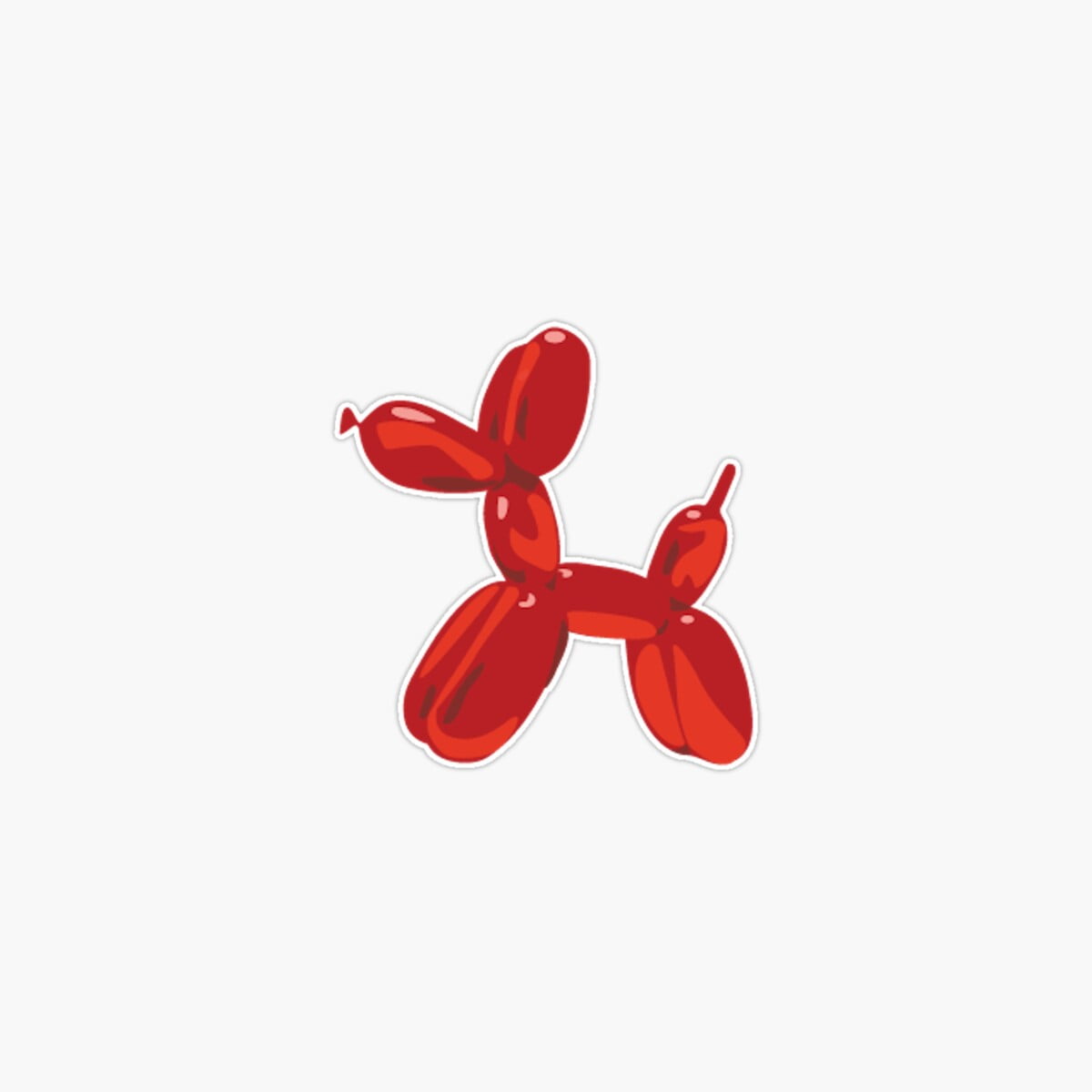 Onim Red Balloon Dog Sticker, Phone Decal Water Bottle Stickers Car ...