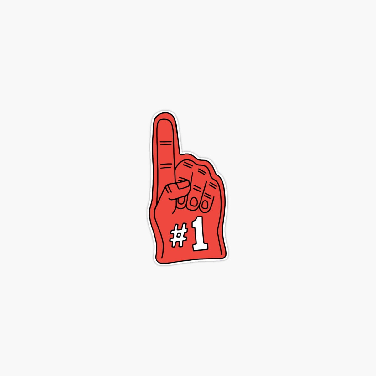 Onim Red Foam Finger Sports Sticker, Phone Decal Water Bottle Stickers ...