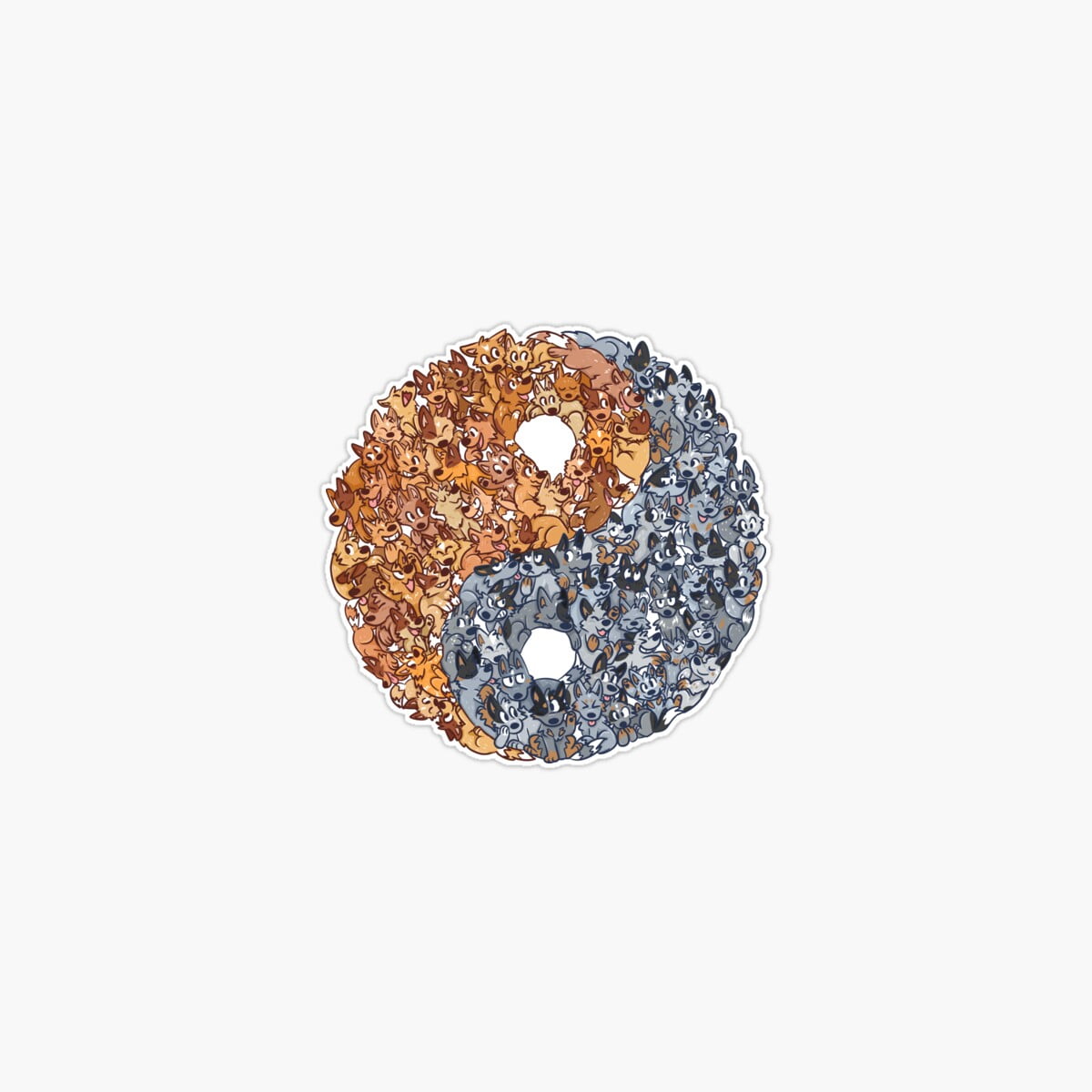 Onim Red Heeler Blue Heeler Balance Sticker, Phone Decal Water Bottle ...