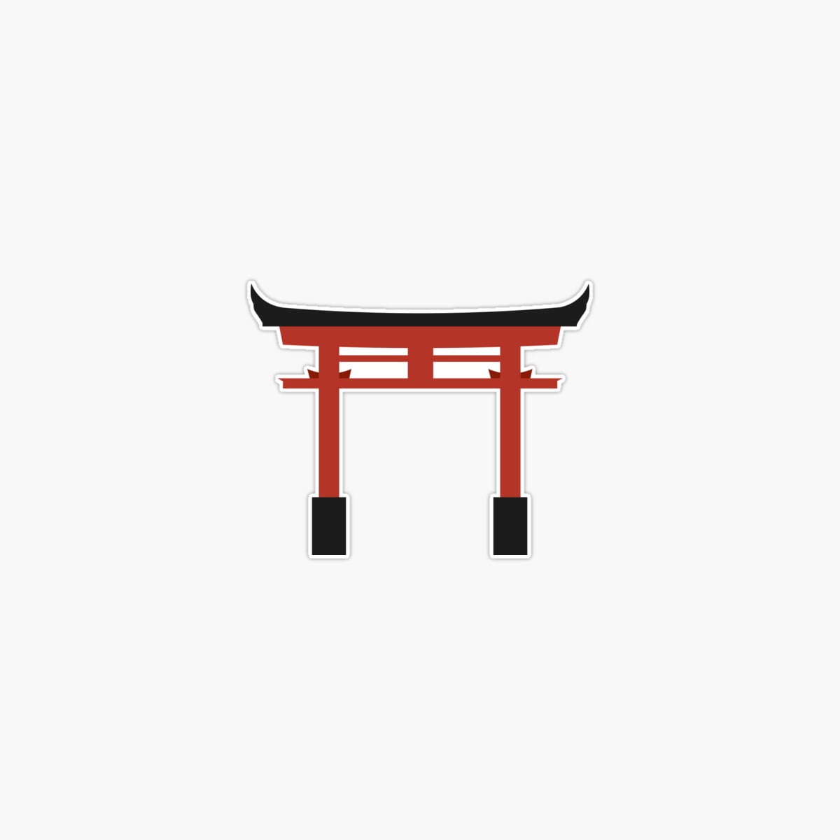 Onim Red Japanese Torrii shrine gate Sticker - Walmart.com