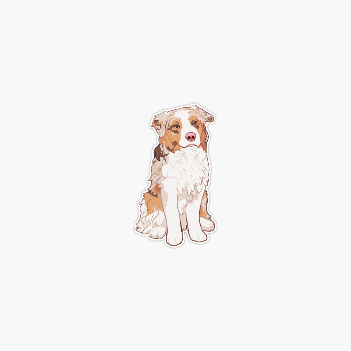 Onim Red Merle Australian Shepherd - Aussie Kiba Ivy Fox Illustration ...
