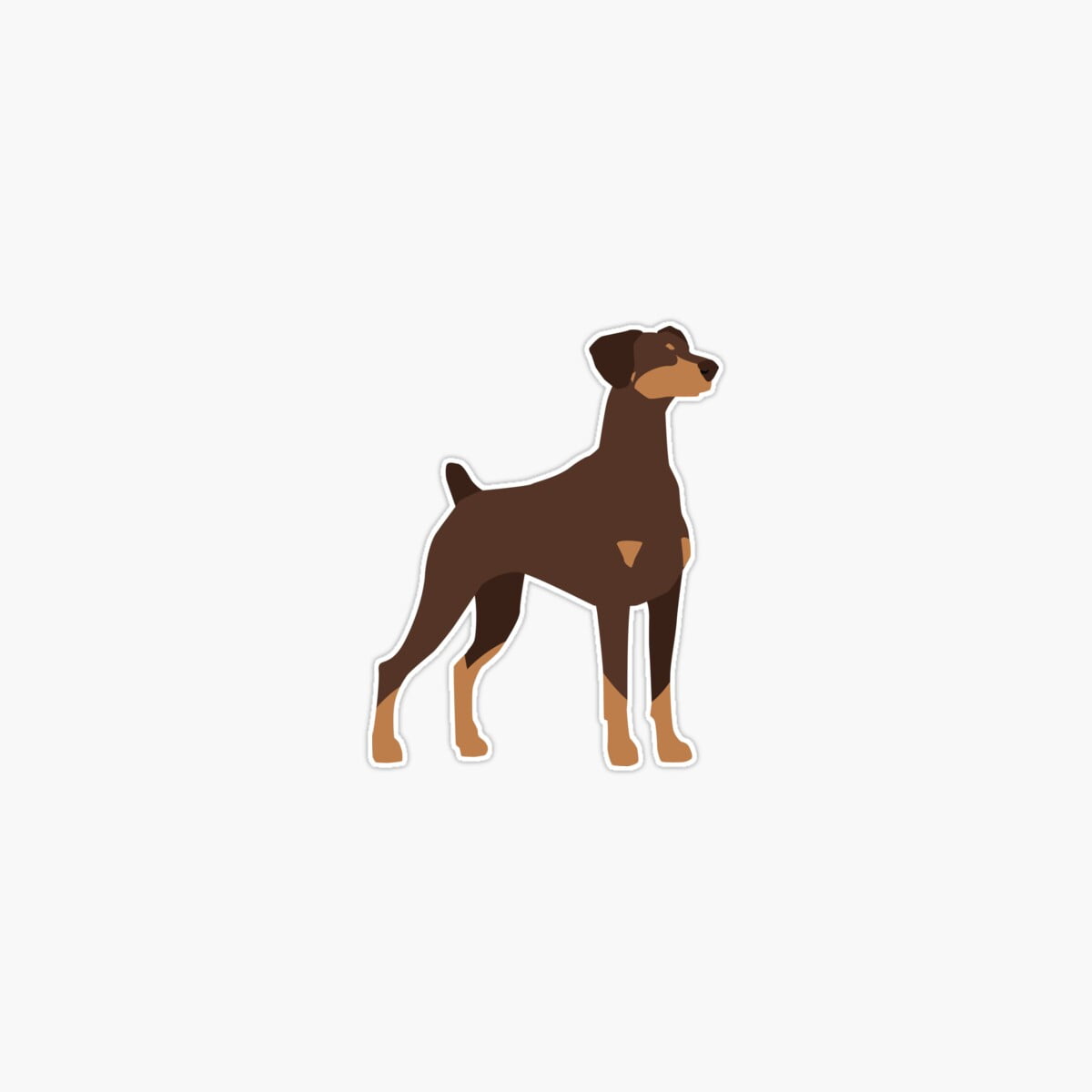 Onim Red Natural Ear Doberman Pinscher Sticker, Phone Decal Water ...