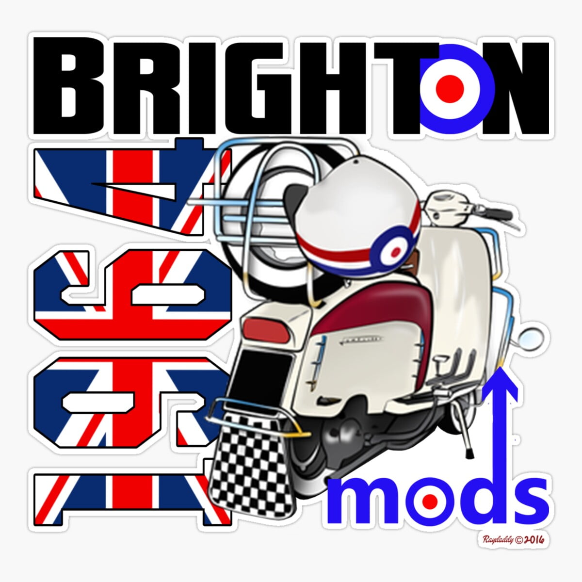 Onim Brighton 1964 Sticker, Phone Decal Water Bottle Stickers Car ...