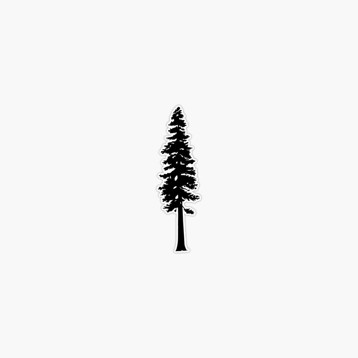 Onim Redwood Tree Silhouette Sticker, Phone Decal Water Bottle Stickers ...