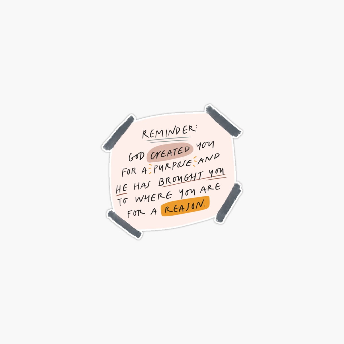 Onim Reminder - God Created You For A Purpose Sticker, Phone Decal ...