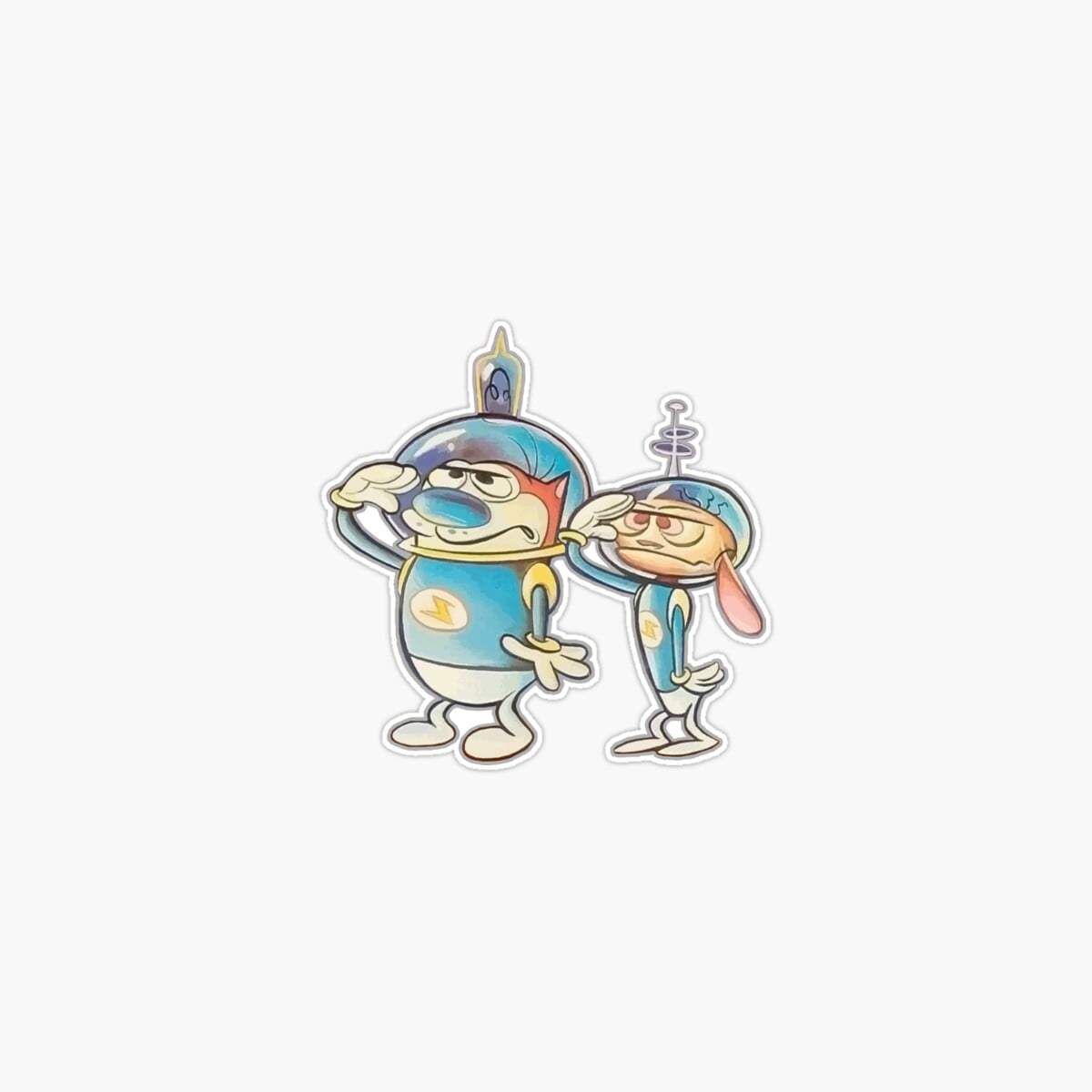 Onim Ren And Stimpy Space Buddies Sticker, Phone Decal Water Bottle ...