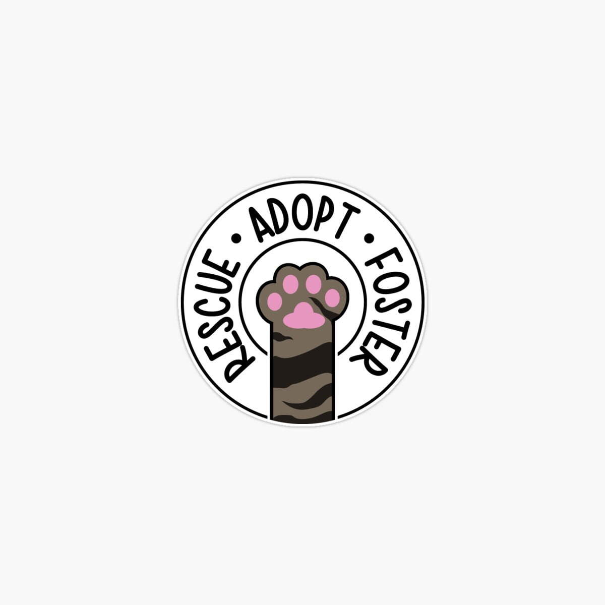 Onim Rescue, Adopt, Foster - Tabby Sticker, Phone Decal Water Bottle ...