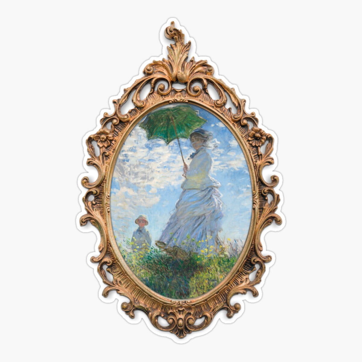 Onim Claude Monet - Woman With A Parasol Sticker, Phone Decal Water ...
