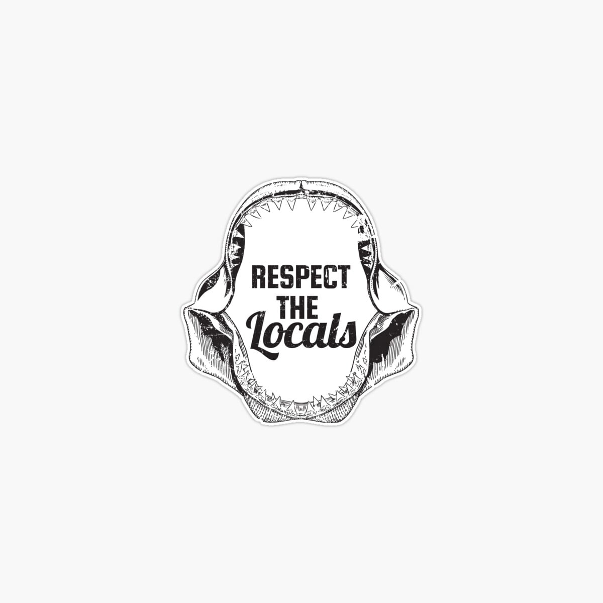 Onim Respect The Locals Shark Jaw Vintage Distressed Style Shark ...
