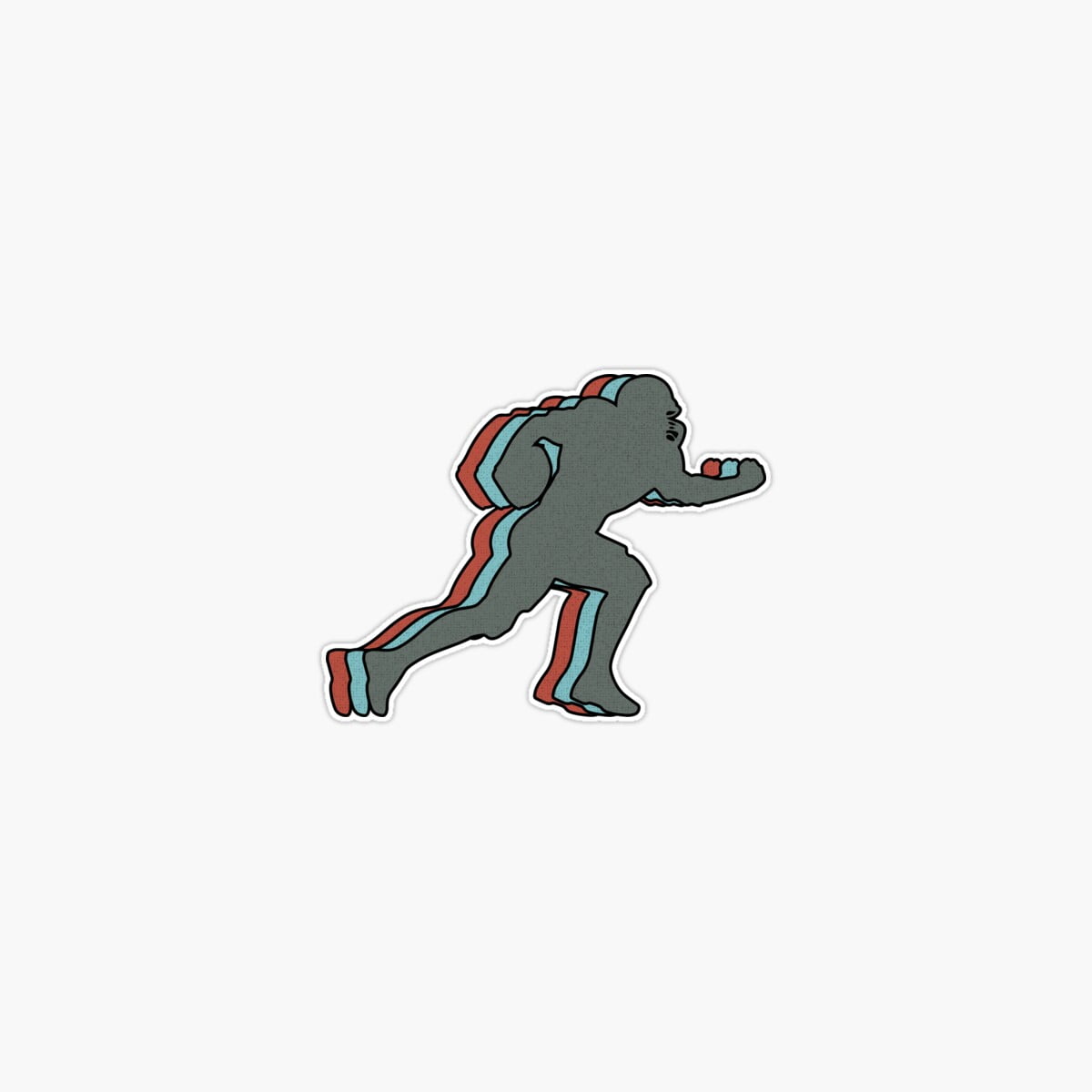 Onim Retro Football Player - Dynamic Motion Athlete Design Sticker ...