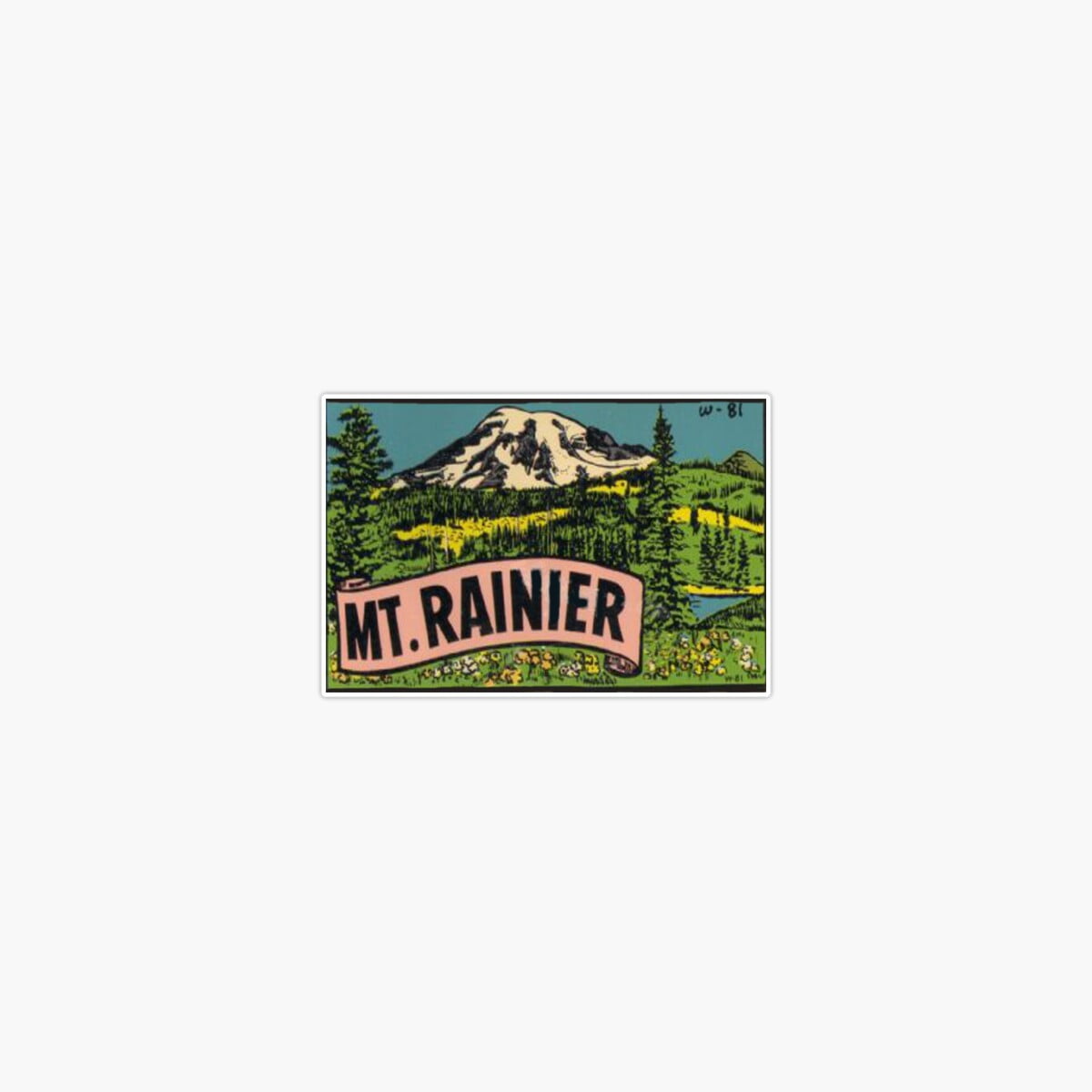 Onim Retro Mount Rainier Vintage Travel Decal Washington Usa Sticker ...