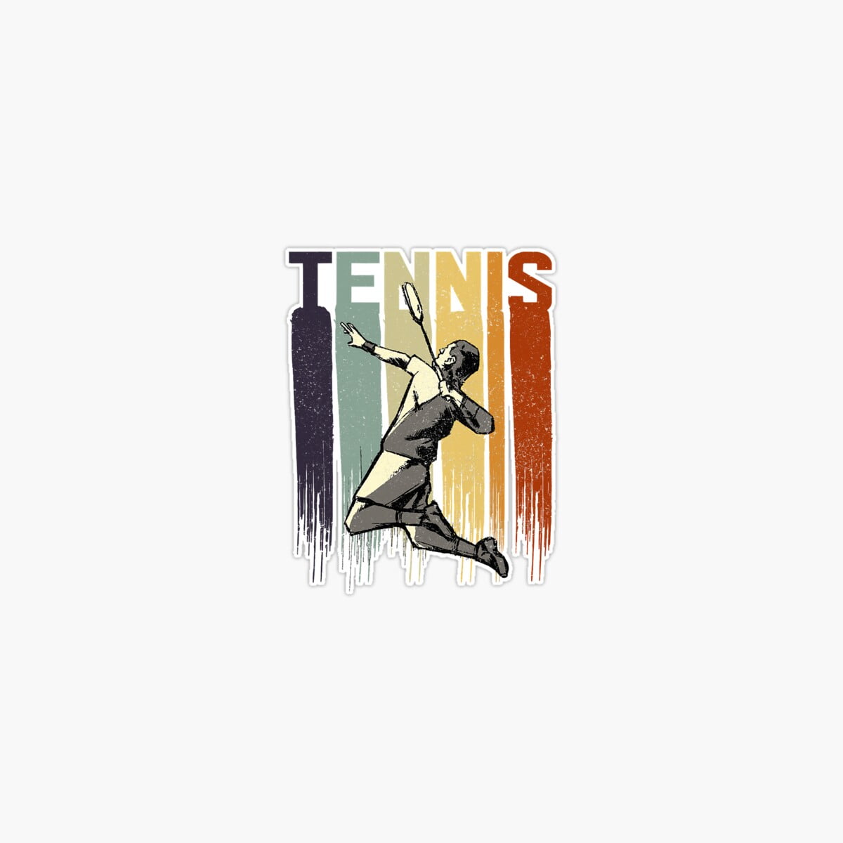Onim Retro Tennis Player Vintage Sports Sticker, Phone Decal Water ...