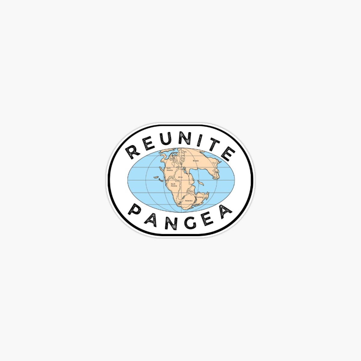 Onim Reunite Pangea Sticker Sticker, Phone Decal Water Bottle Stickers ...
