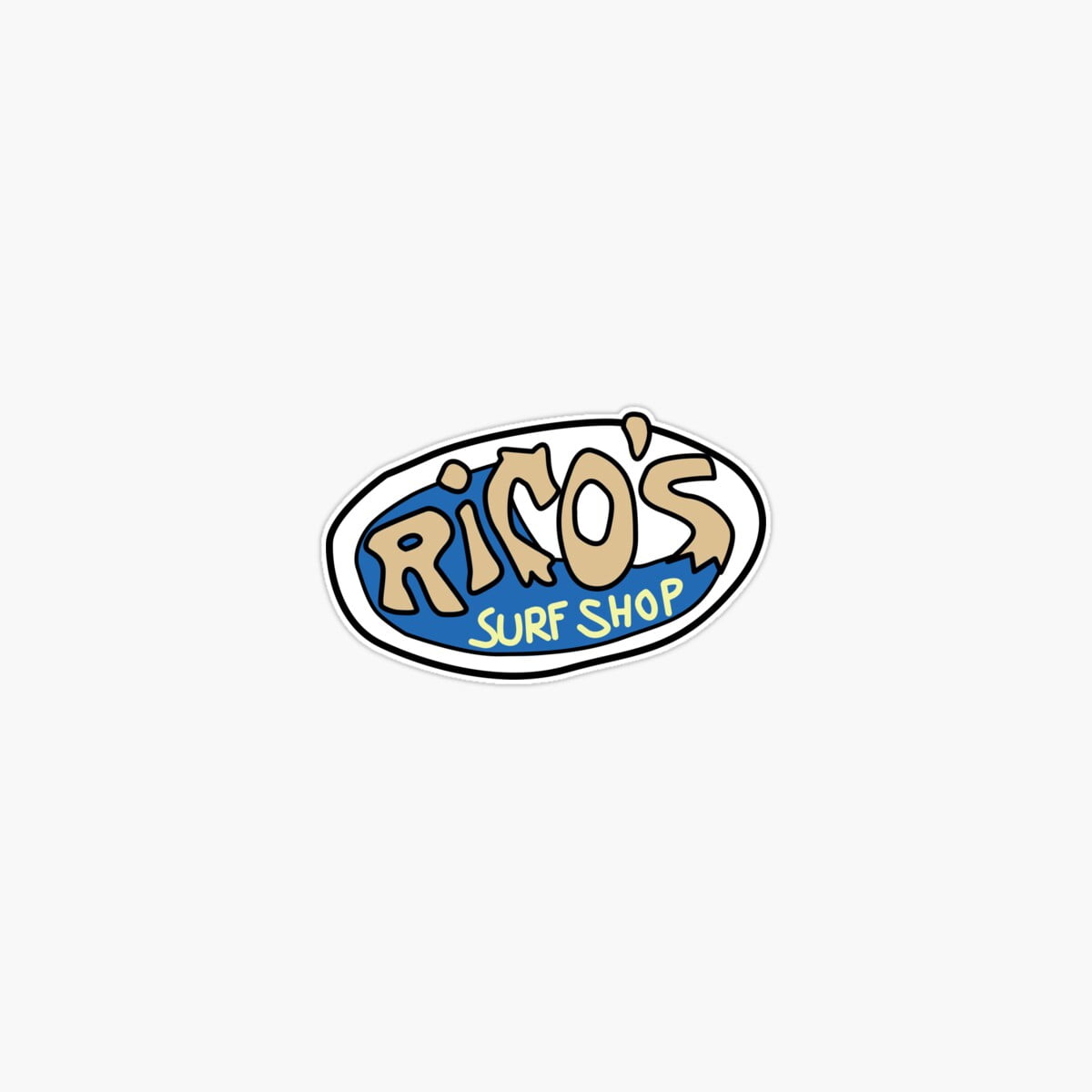 Onim Rico'S Surf Shop Logo Sticker, Phone Decal Water Bottle Stickers ...