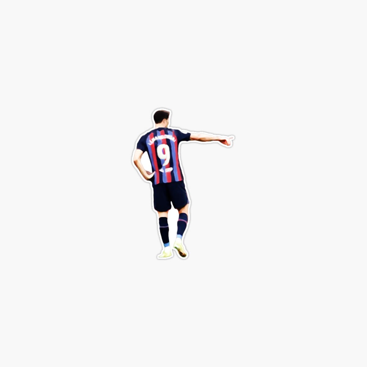 Onim Robert Lewandowski For Fc Barcelona Sticker, Phone Decal Water ...