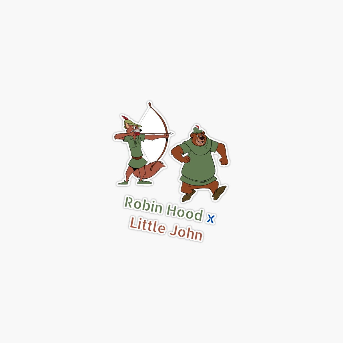 Onim Robin Hood & Little John Sticker, Phone Decal Water Bottle ...