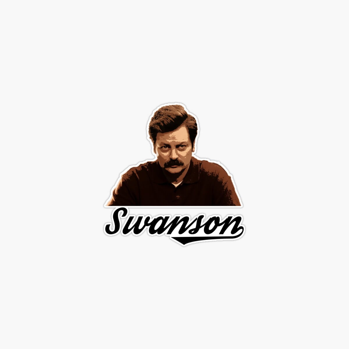 Onim Ron Swanson Sticker - Walmart.com