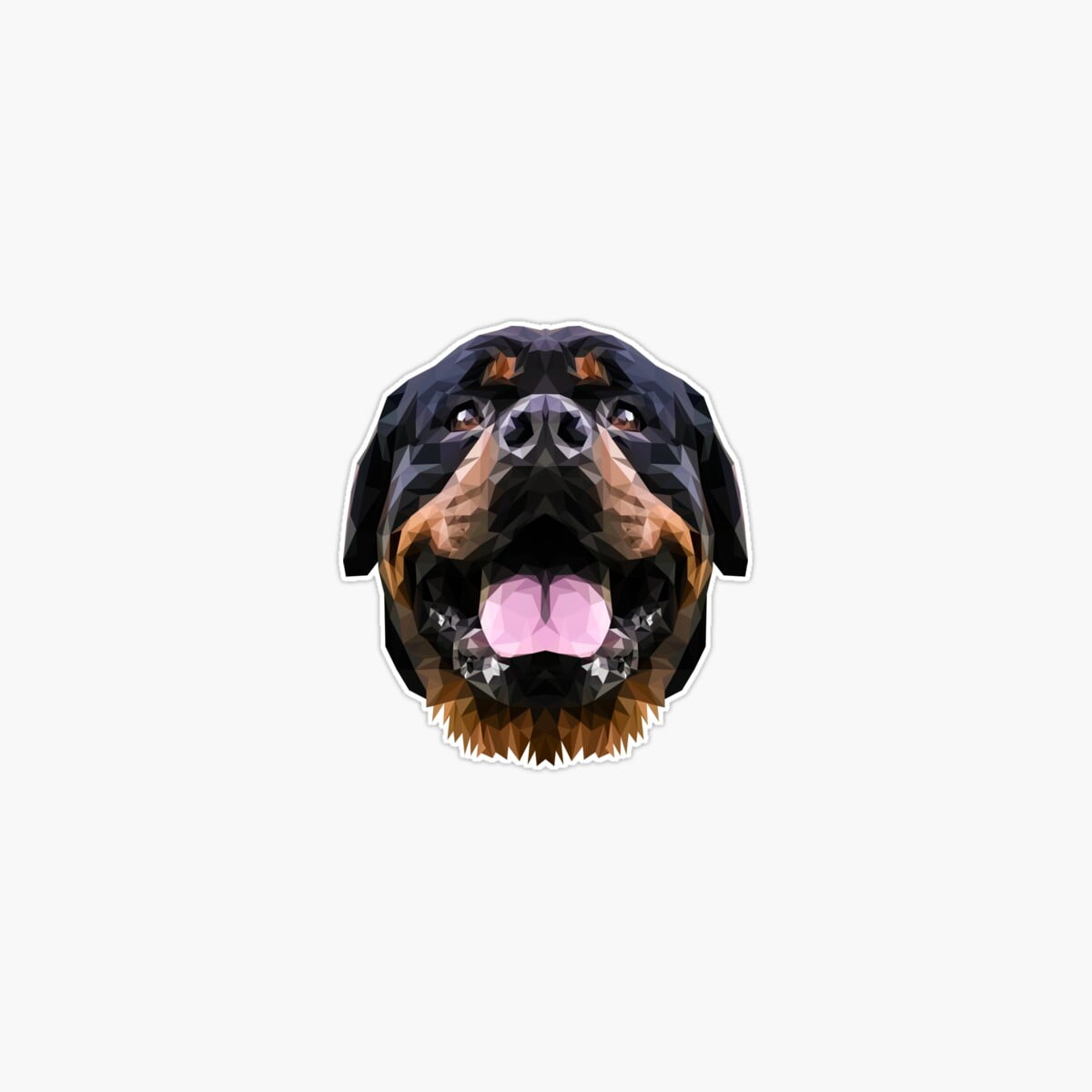 Onim Rottweiler Dog Low Poly. Sticker, Phone Decal Water Bottle ...