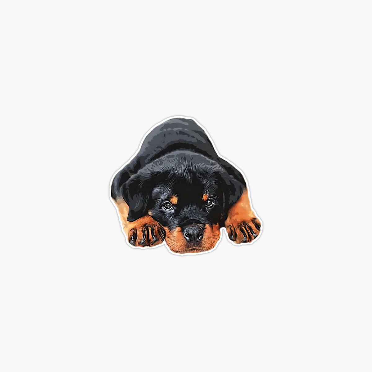 Onim Rottweiler Puppy Dog Eyes Sticker, Phone Decal Water Bottle ...