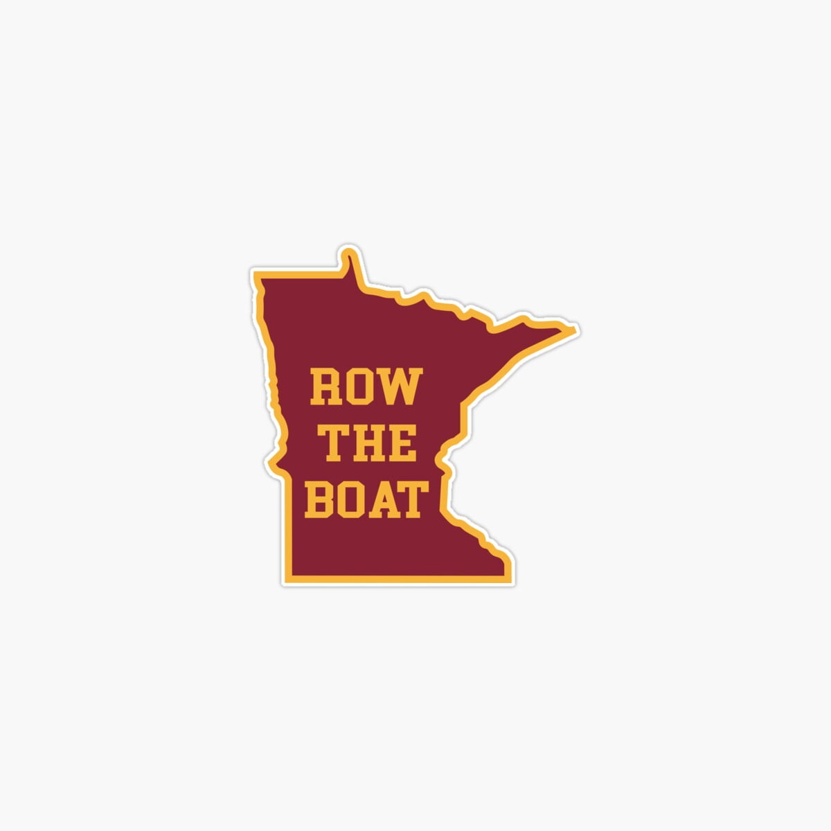 Onim Row The Boat Mn Outline Sticker, Phone Decal Water Bottle Stickers ...