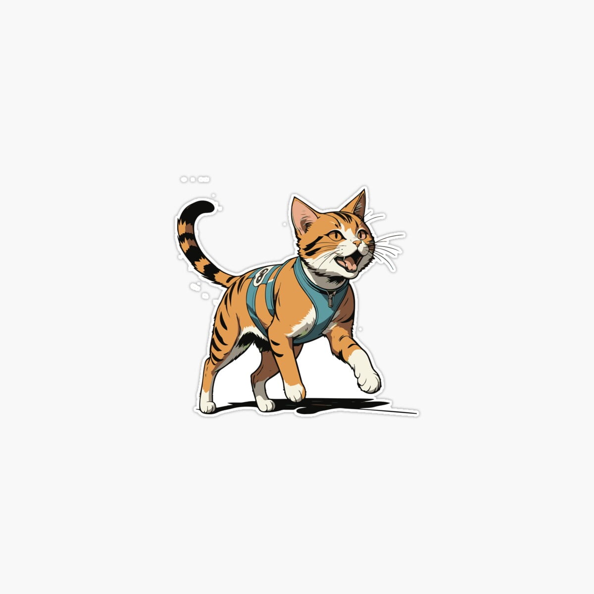 Onim Runner Cat Sticker, Phone Decal Water Bottle Stickers Car Decals ...
