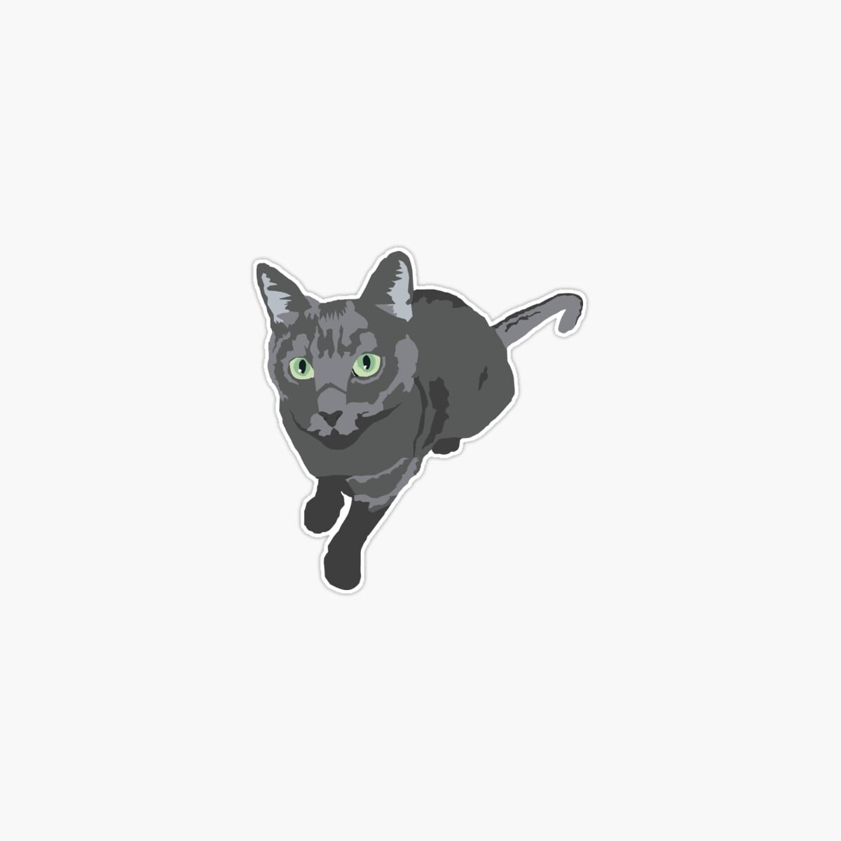 Onim Russian Blue Cat Sticker, Phone Decal Water Bottle Stickers Car ...