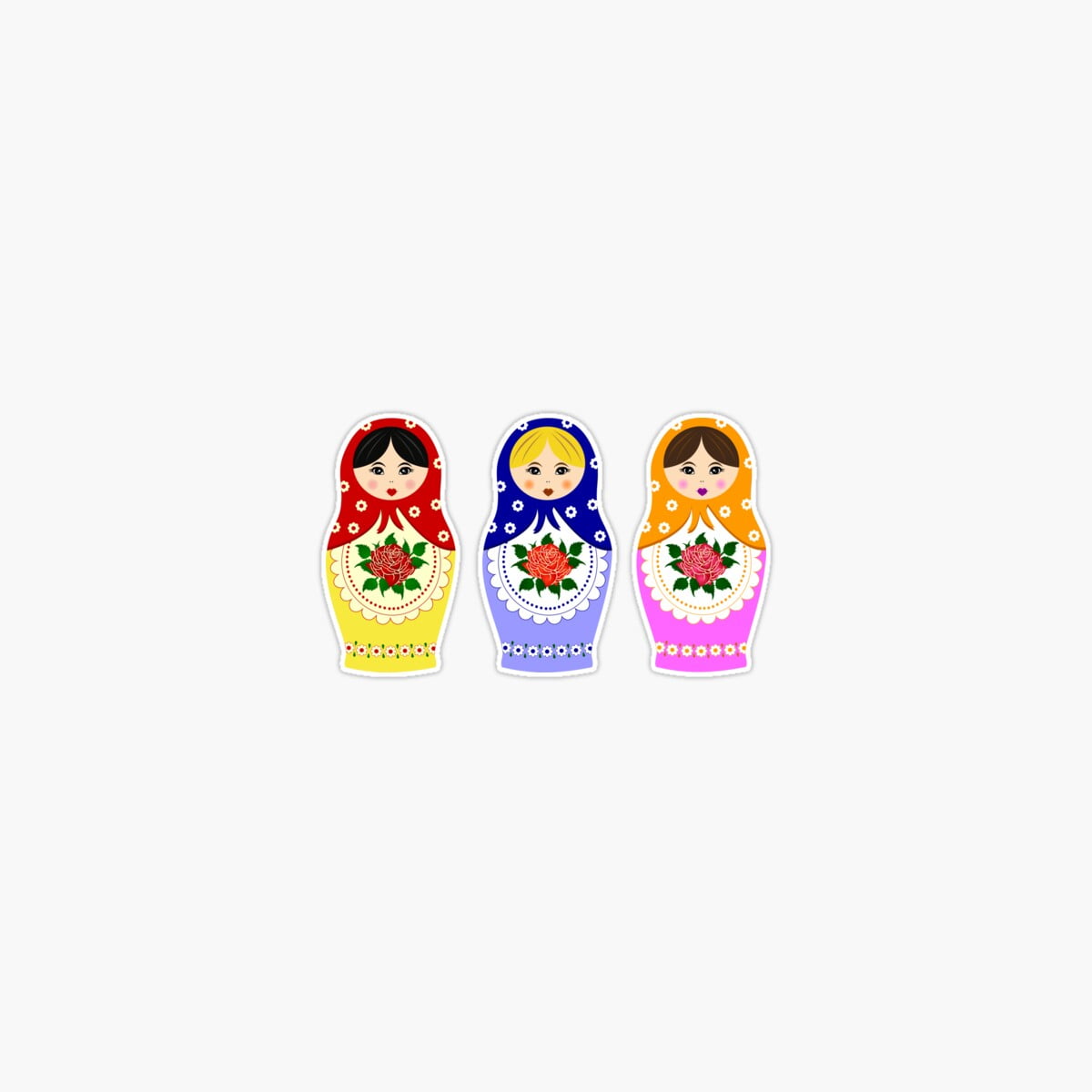 Onim Russian Matryoshka Nesting Dolls Sticker, Phone Decal Water Bottle ...