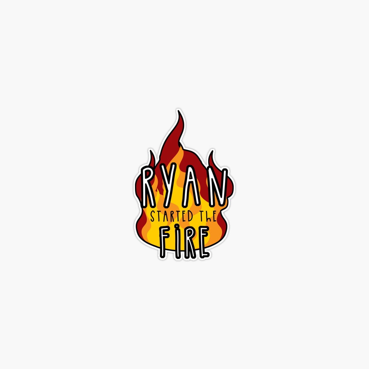 Onim Ryan Started The Fire Sticker, Phone Decal Water Bottle Stickers ...